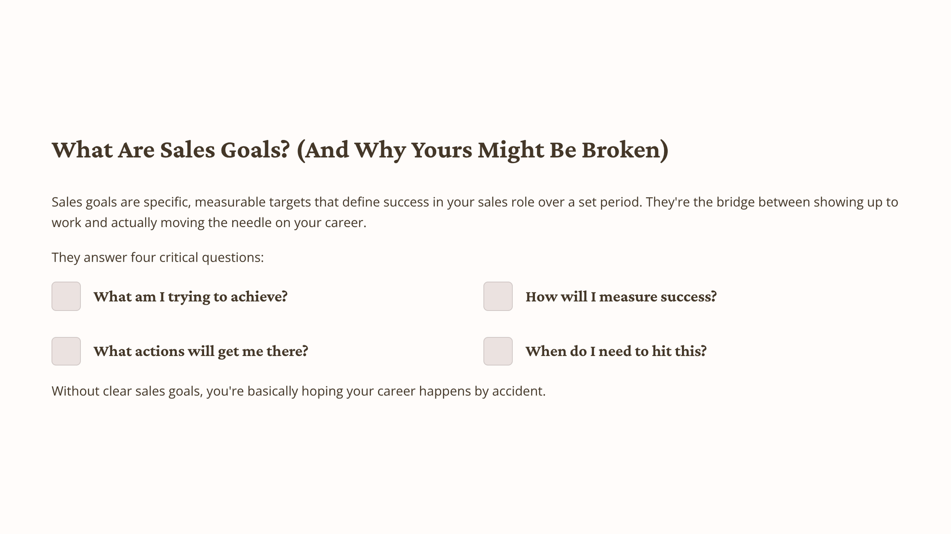 How to Set Sales Goals: 21 Real Examples for SDRs & AEs