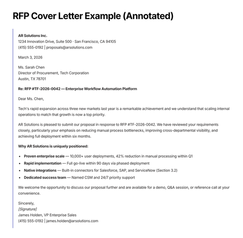 How to Write a Winning RFP Cover Letter (With Real Example)